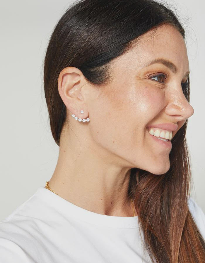 Earring | Silver and Crystal Ear Jackets – Tempt Concept Store