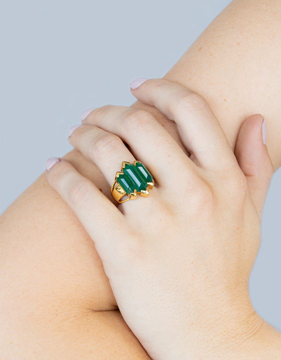 Green Onyx Knuckle Duster Gold Ring – Tempt Concept Store
